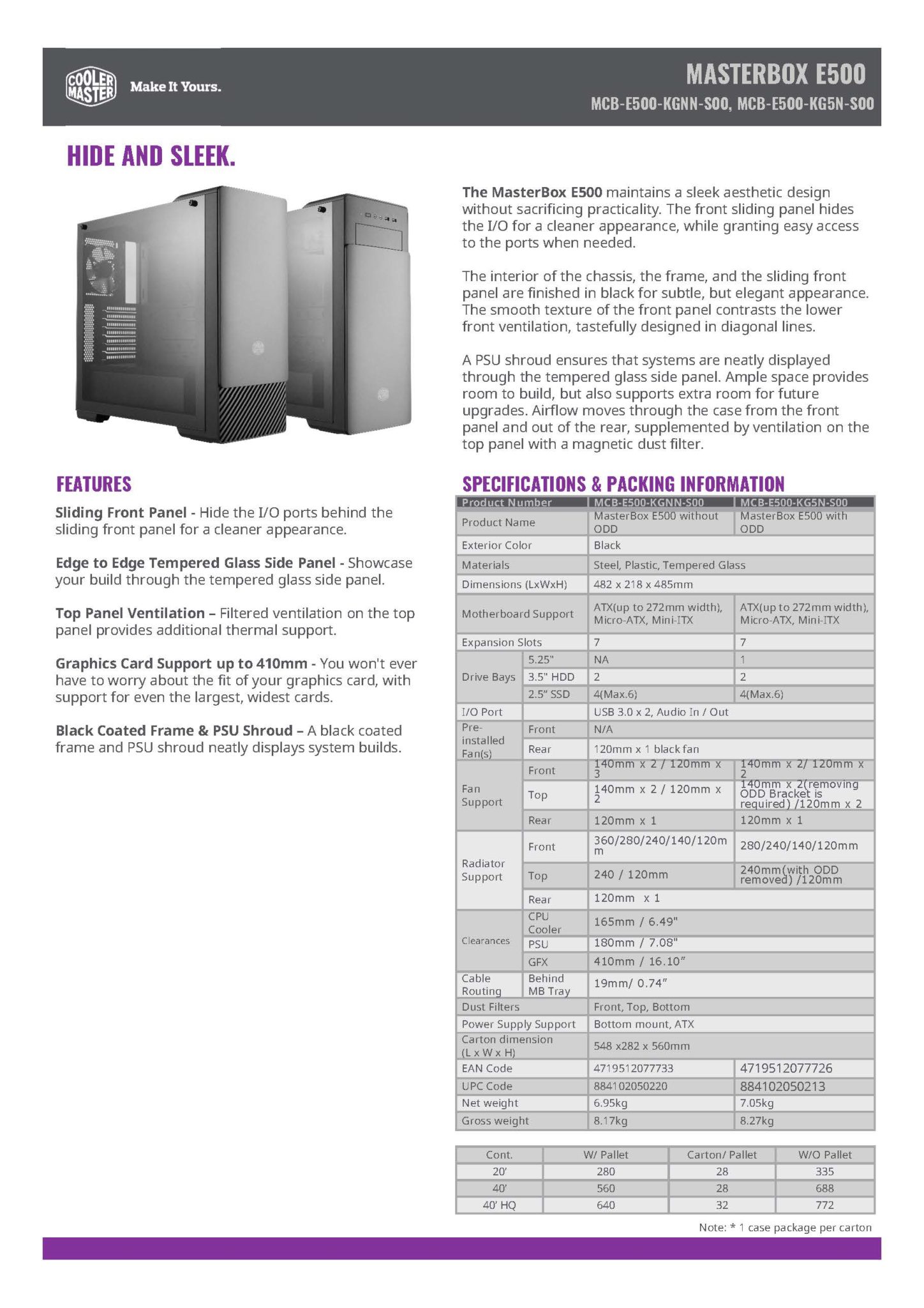 Cooler Master MasterBox E500 – Ban Leong Chin Inter Co. Ltd.