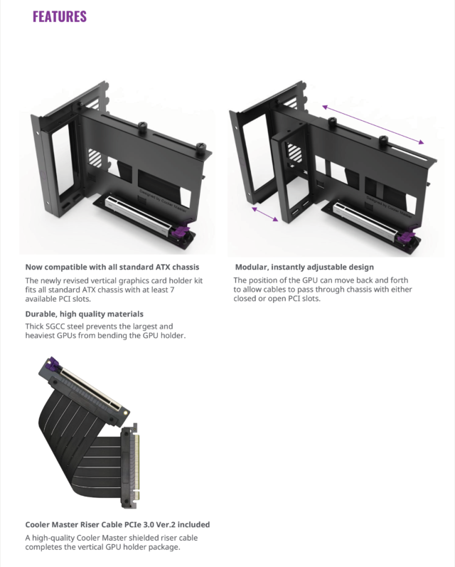 Cooler Master Universal Vertical GPU Holder Kit Ver.2 – Ban Leong Chin ...